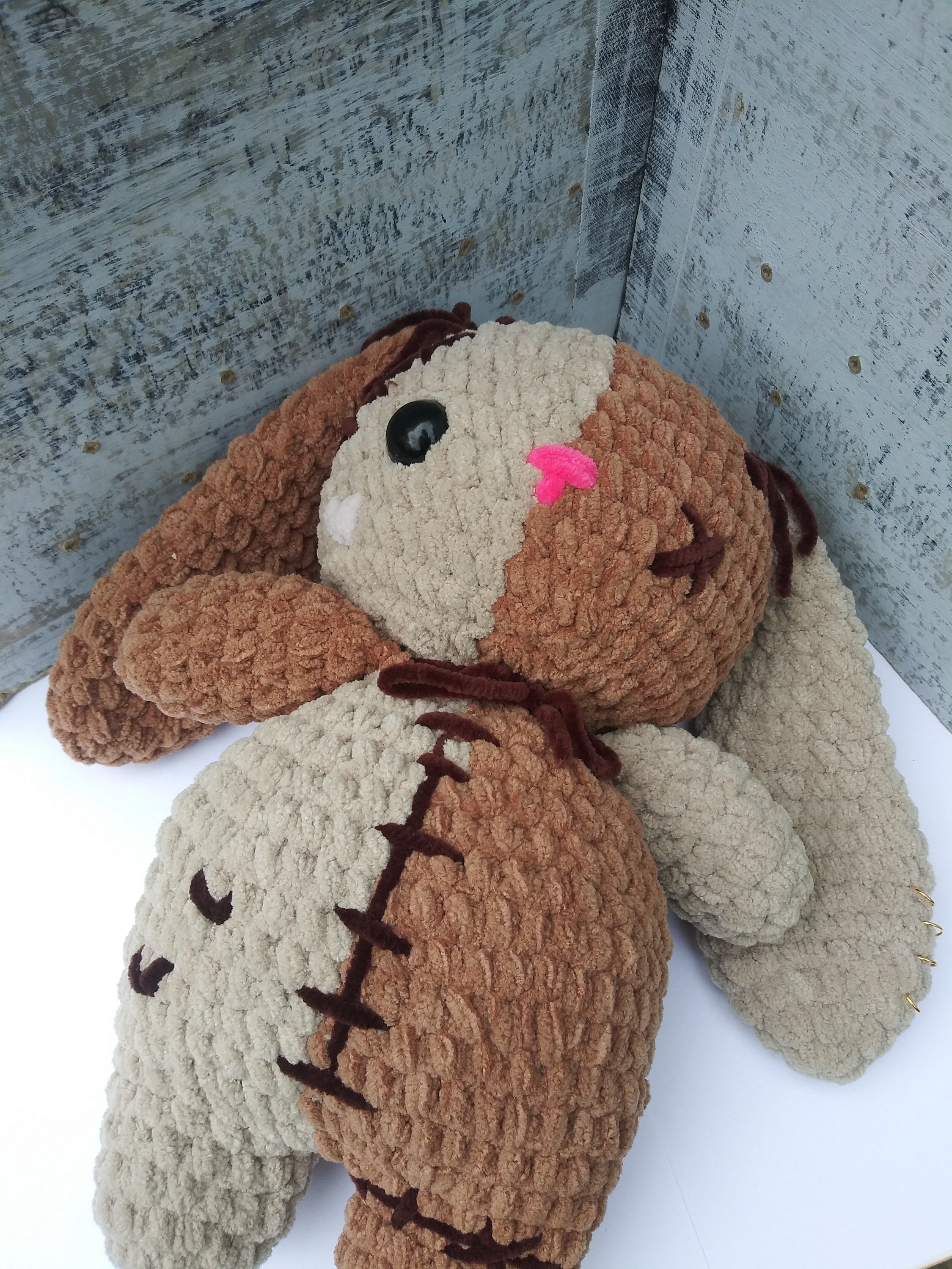 Crochet Goth Zombie Bunny, Amigurimi Bunny Plush, Crochet Stuffed ...