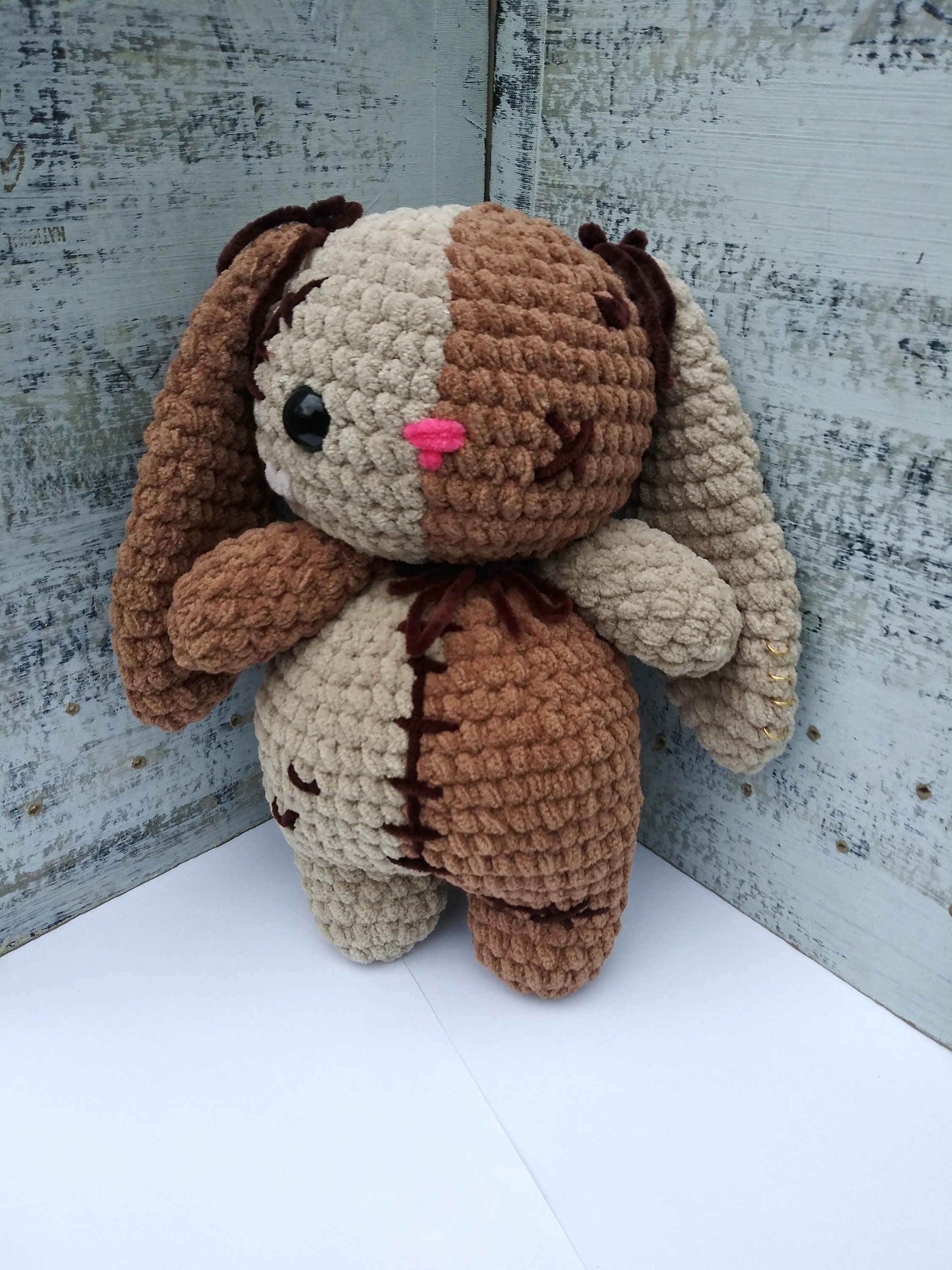 Crochet Goth Zombie Bunny, Amigurimi Bunny Plush, Crochet Stuffed ...