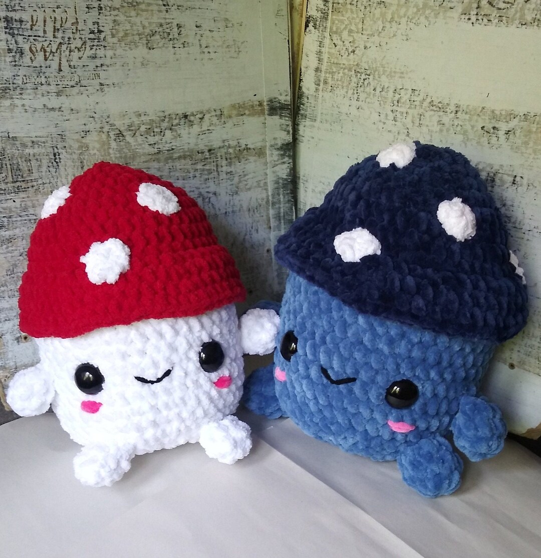 Giant Crochet Mushroom Boy, Mushroom Buddy Plushie, Crochet Mushroom ...