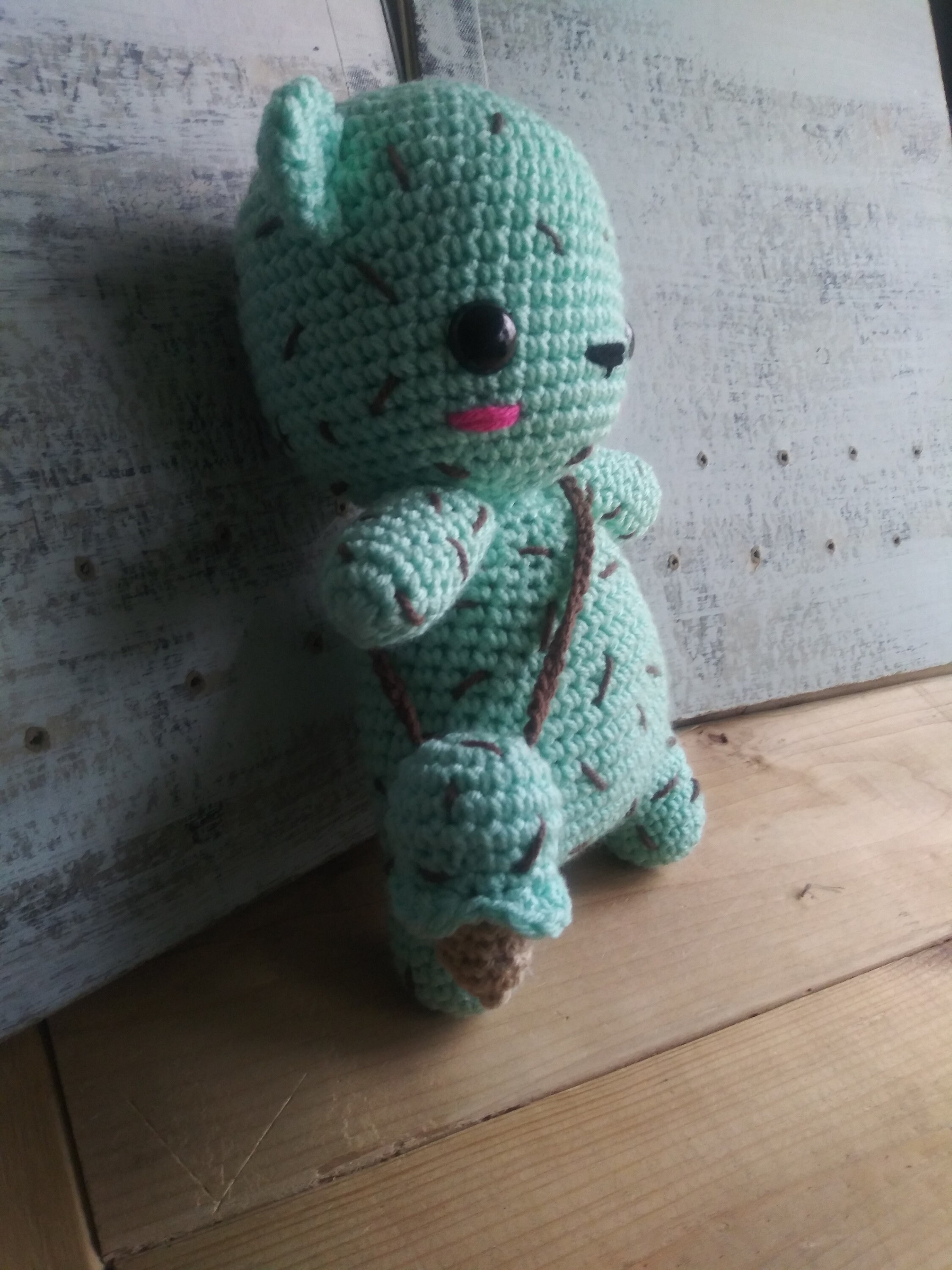 Crochet Mint Chocolate Chip Ice Cream Bear, Crochet Bear Plushie ...