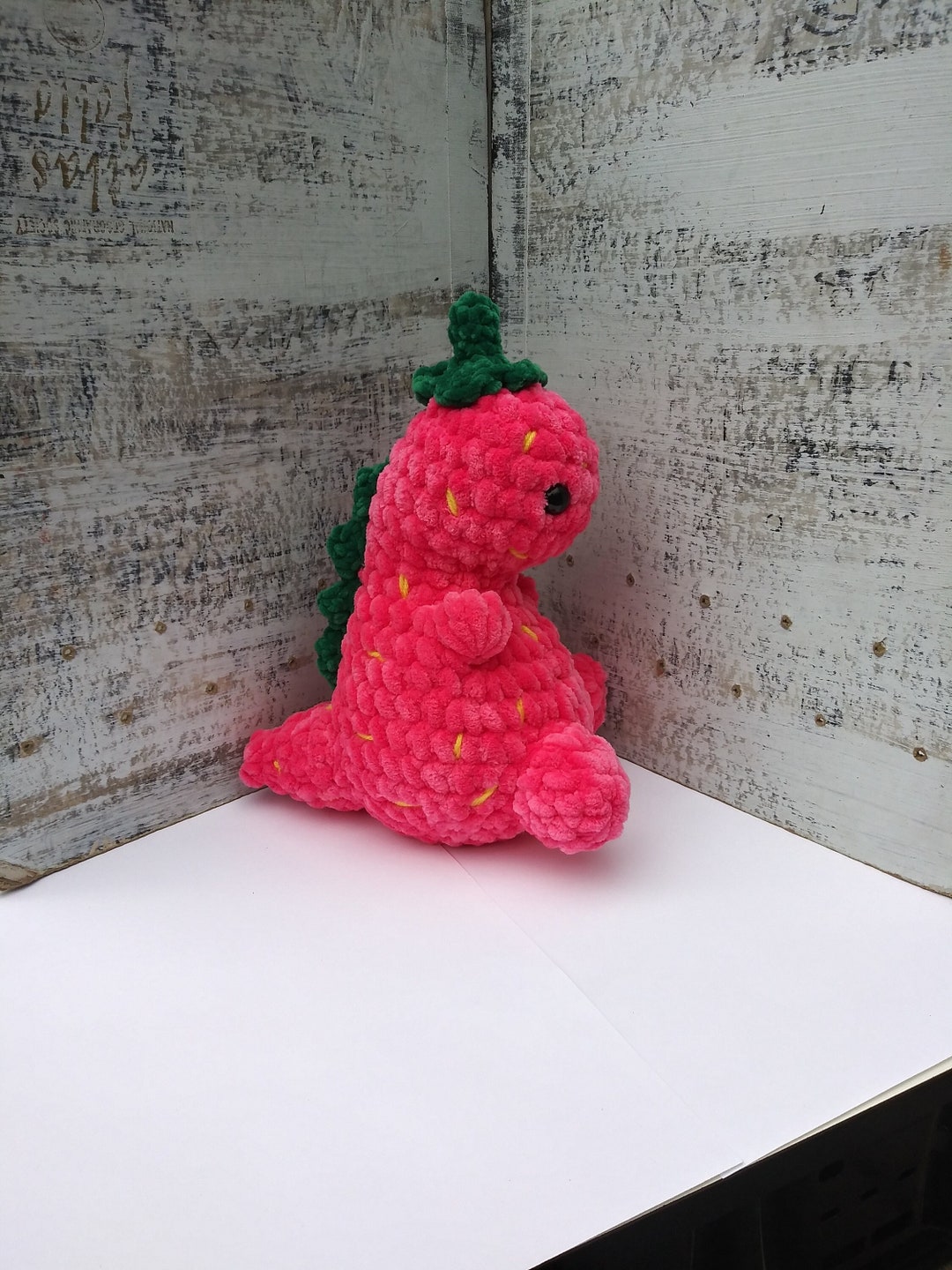 Custom Crochet Dinosaur, Custom Dino, Fuzzy Dino Plushie, Handmade Food ...