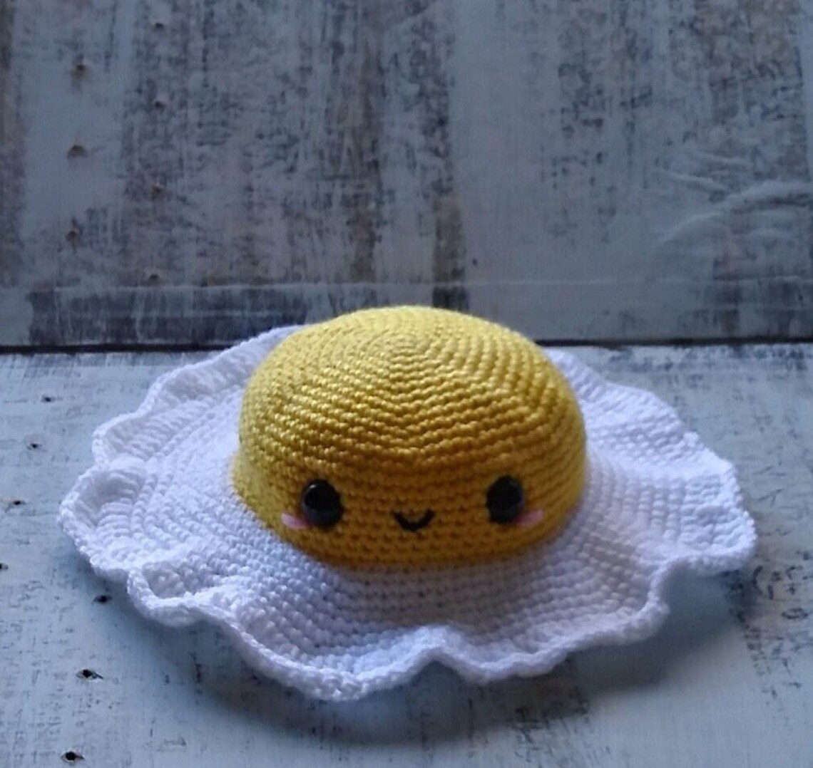 Giant Crochet Egg Plush Pillow, Crochet Foods, Giant Crochet Food ...