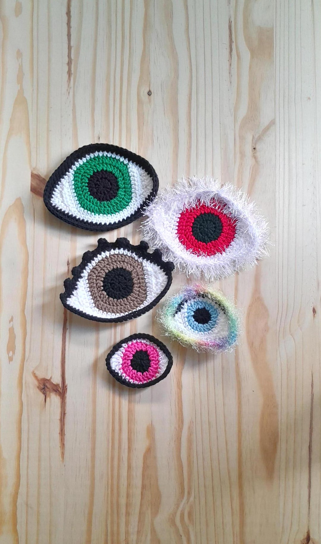 Crochet Eyeball Patches, Crochet Eyeballs, Eyeball Applique, Attachable Eyes, Eyeball Decor ...