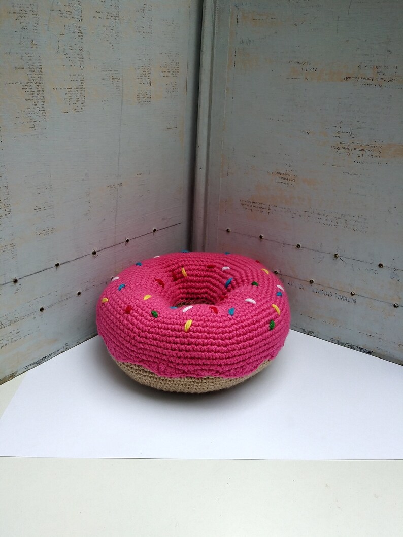 Giant Crochet Donut Giant Crochet Food Stuffed Donut Pillow - Etsy