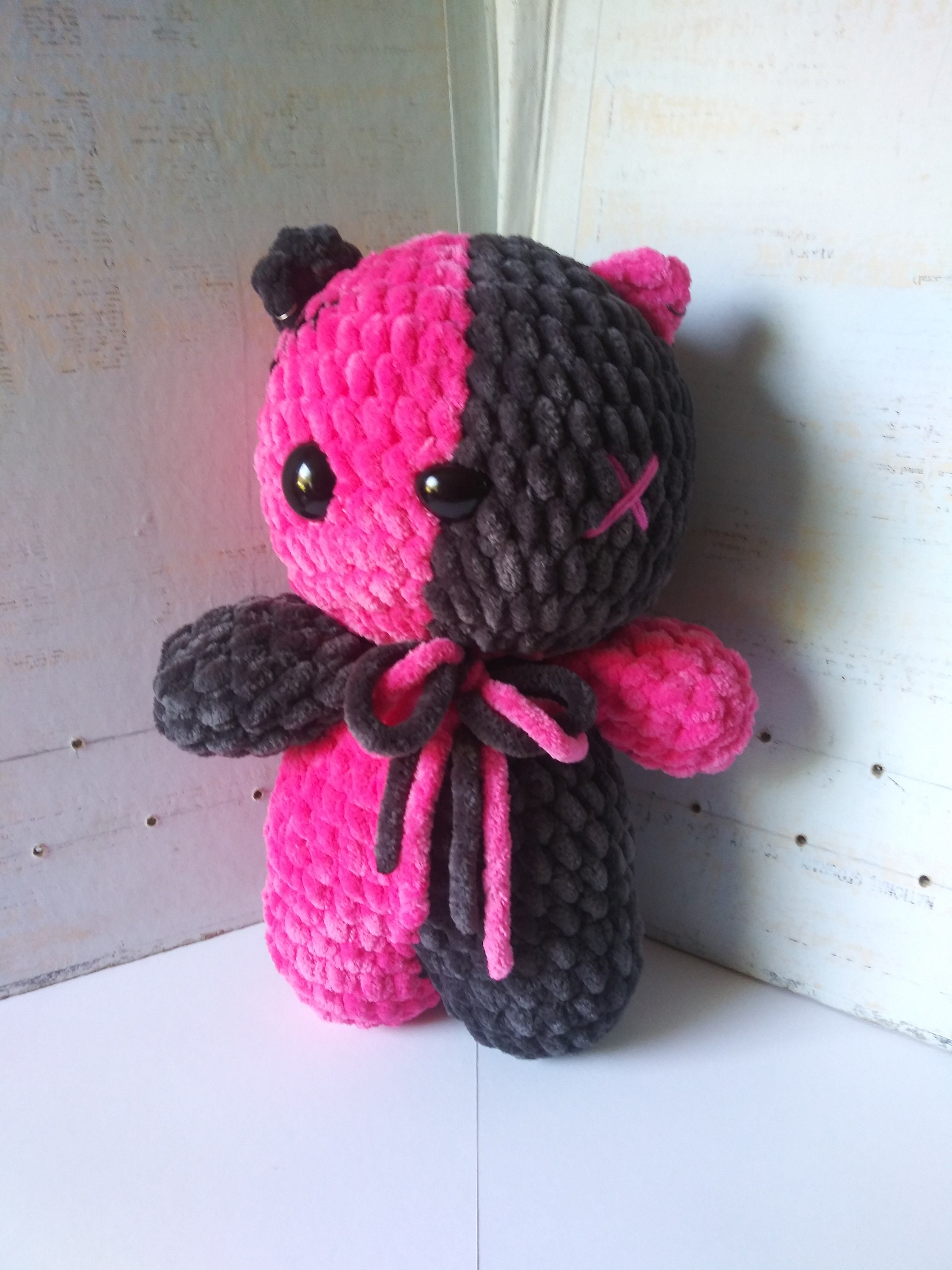Crochet Goth Zombie Bear, Goth Zombie Plushies, Stuffed Teddy Bear ...