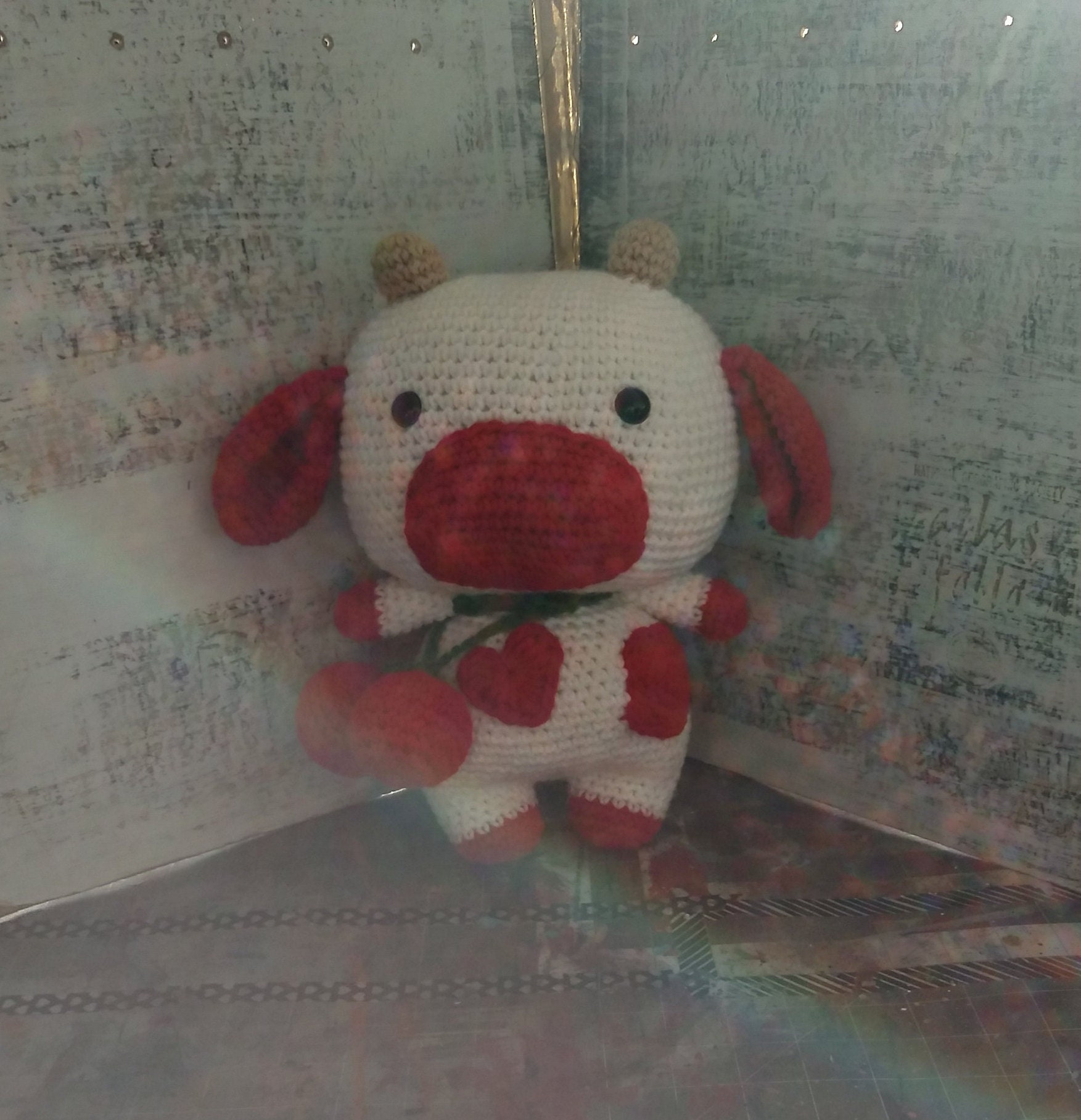 Crochet Cherry Cow, Crochet Cow Plushie, Crochet Cherries, Knit Farm ...