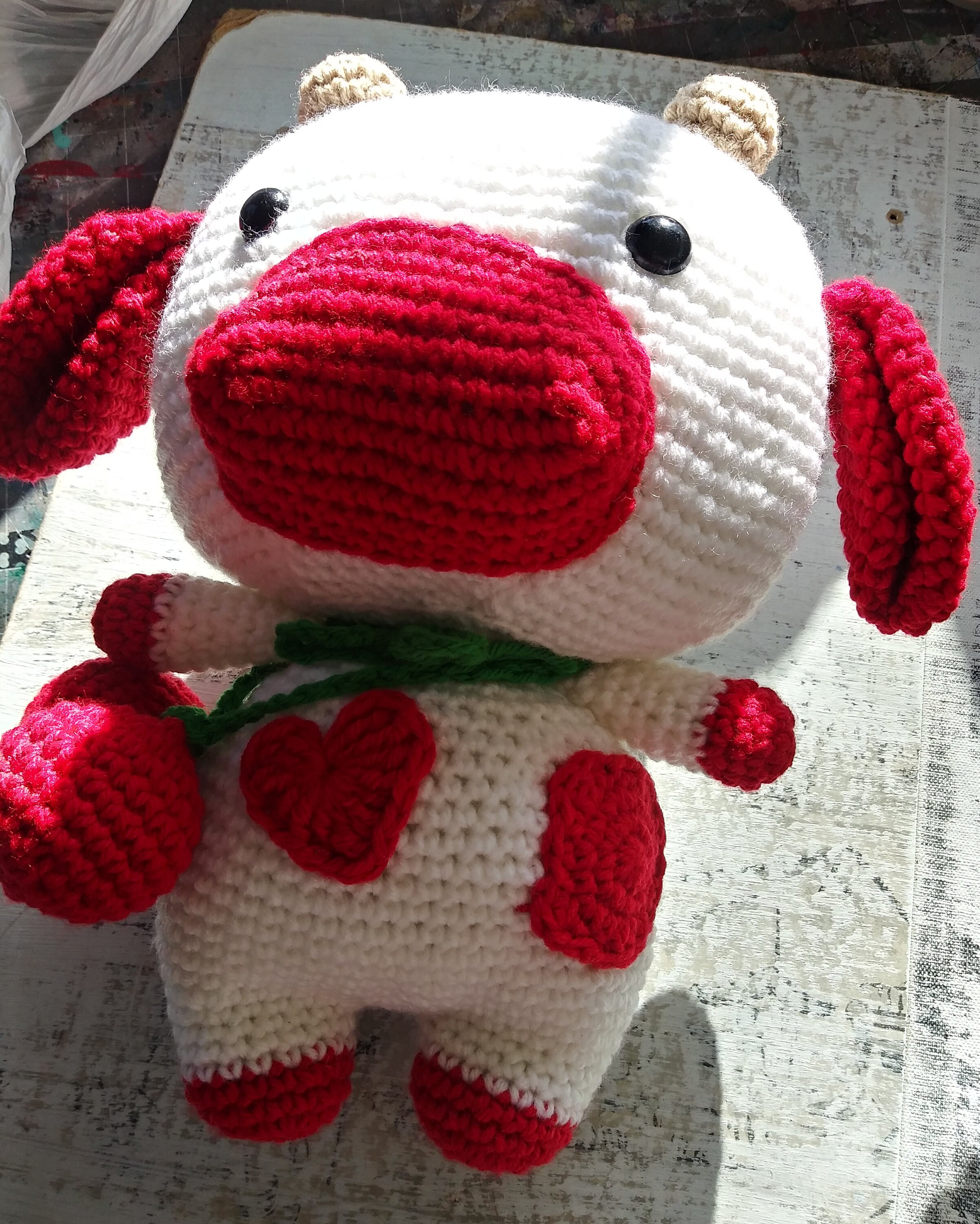 Crochet Cherry Cow, Crochet Cow Plushie, Crochet Cherries, Knit Farm ...
