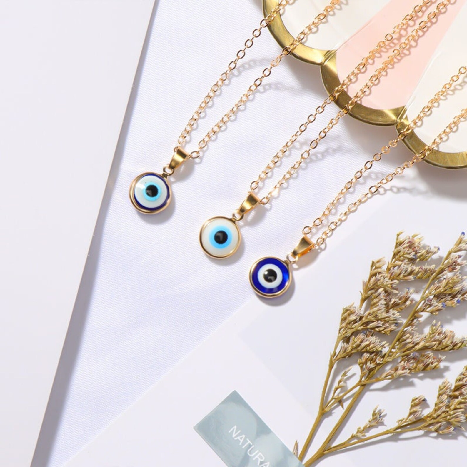 Evil Eye Necklace /gold Plated Evil Eye Necklace / Gold - Etsy