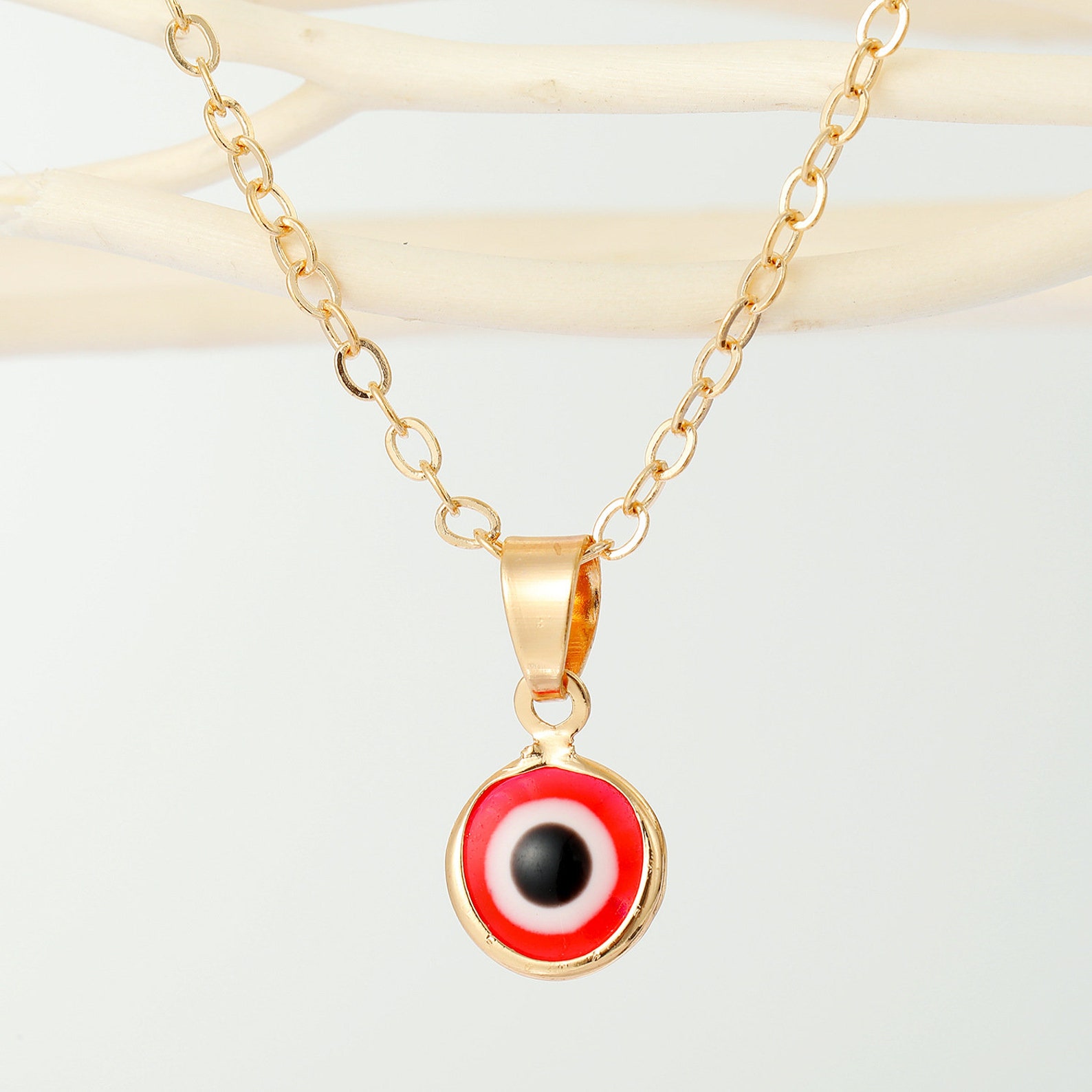 Evil Eye Necklace /gold Plated Evil Eye Necklace / Gold - Etsy