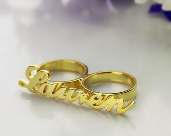 Two Finger Name Ring - Etsy