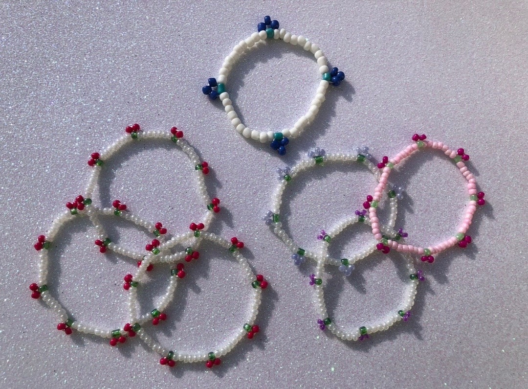 Fruit Bracelets Cherry/blueberry Pearls - Etsy