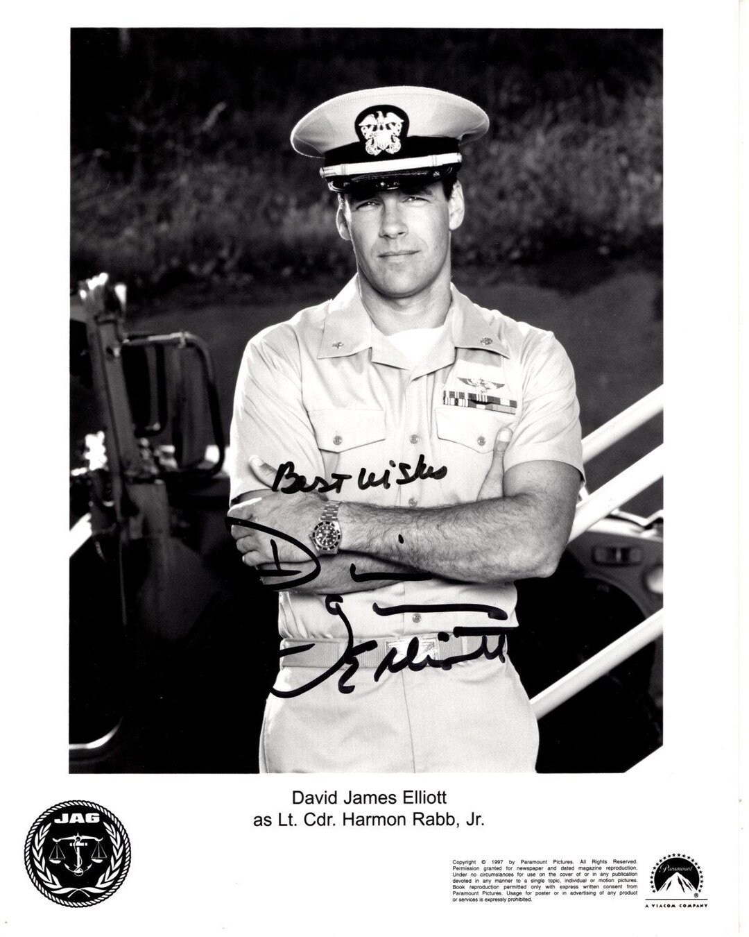 David James Elliott Signed Autographed 8x10 JAG Lt. Cdr. Harmon Rabb ...