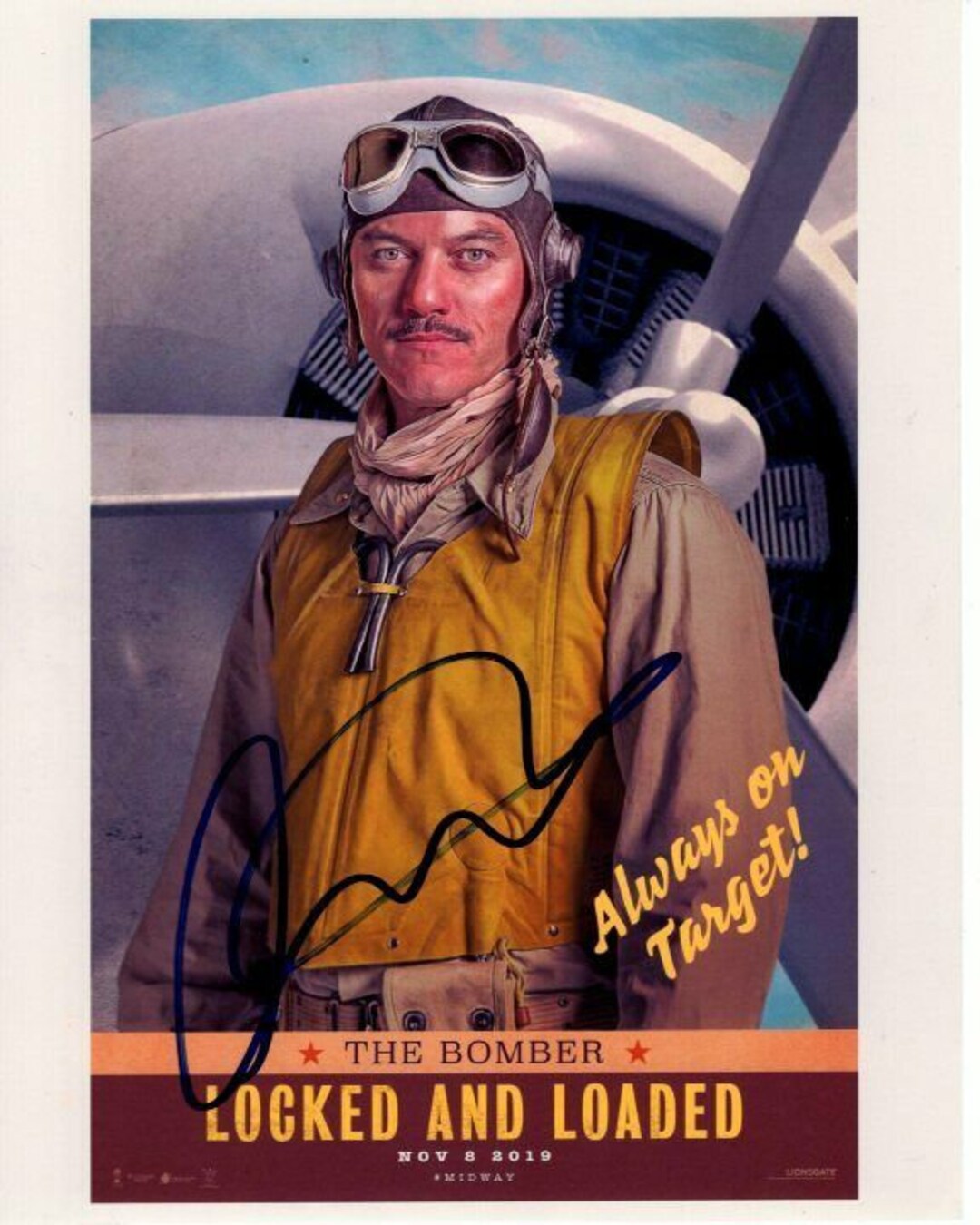 Luke Evans Signed Autographed 8x10 Midway Wade Mcclusky Photo - Etsy