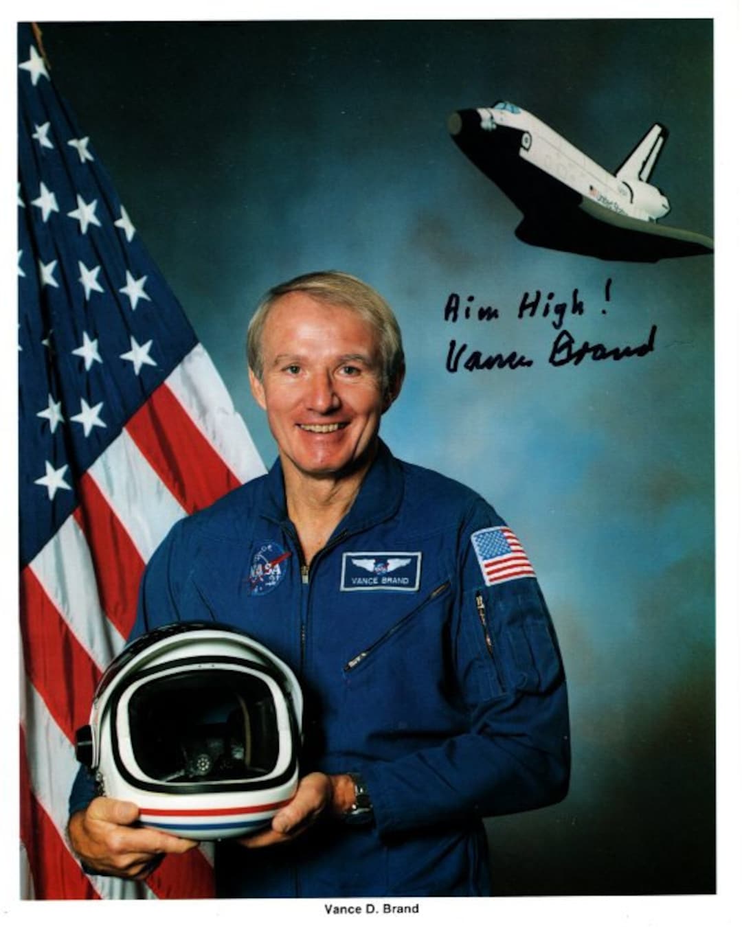 Vance D. Brand Signed Autographed 8x10 NASA Astronaut Litho Photo GREAT ...