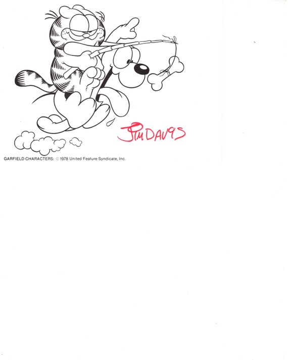 Jim Davis Signed Autographed 5x6 Opie & Garfield Photo Card - Etsy