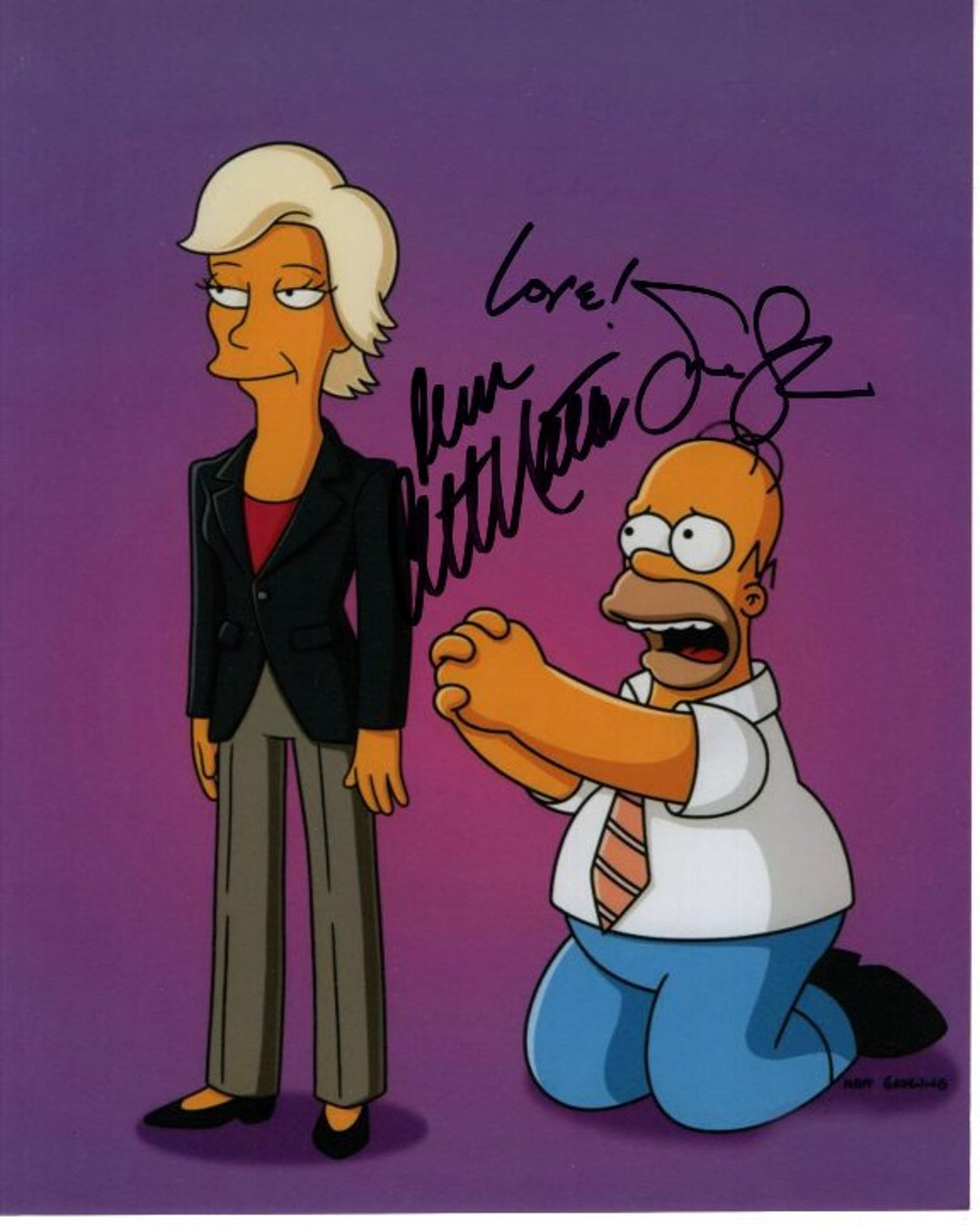 Jane Lynch and Dan Castellaneta Signed Autographed 8x10 the Simpsons ...