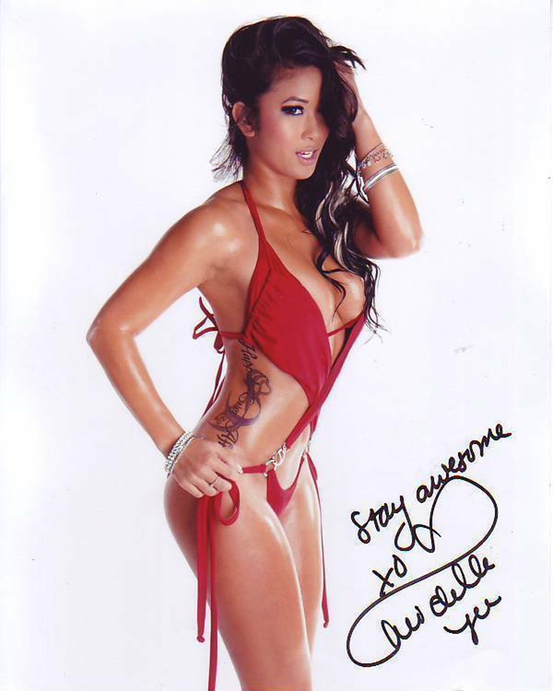Michelle Yee Signed Autographed 8x10 Sexy Red Bathing Suit Photo - Etsy