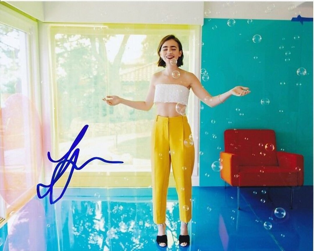 Lily Collins Signed Autographed 8x10 Photo - Etsy