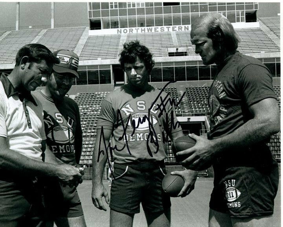 Joe Ferguson Signed 8x10 Football Northwestern Nsu W/ Terry Bradshaw ...