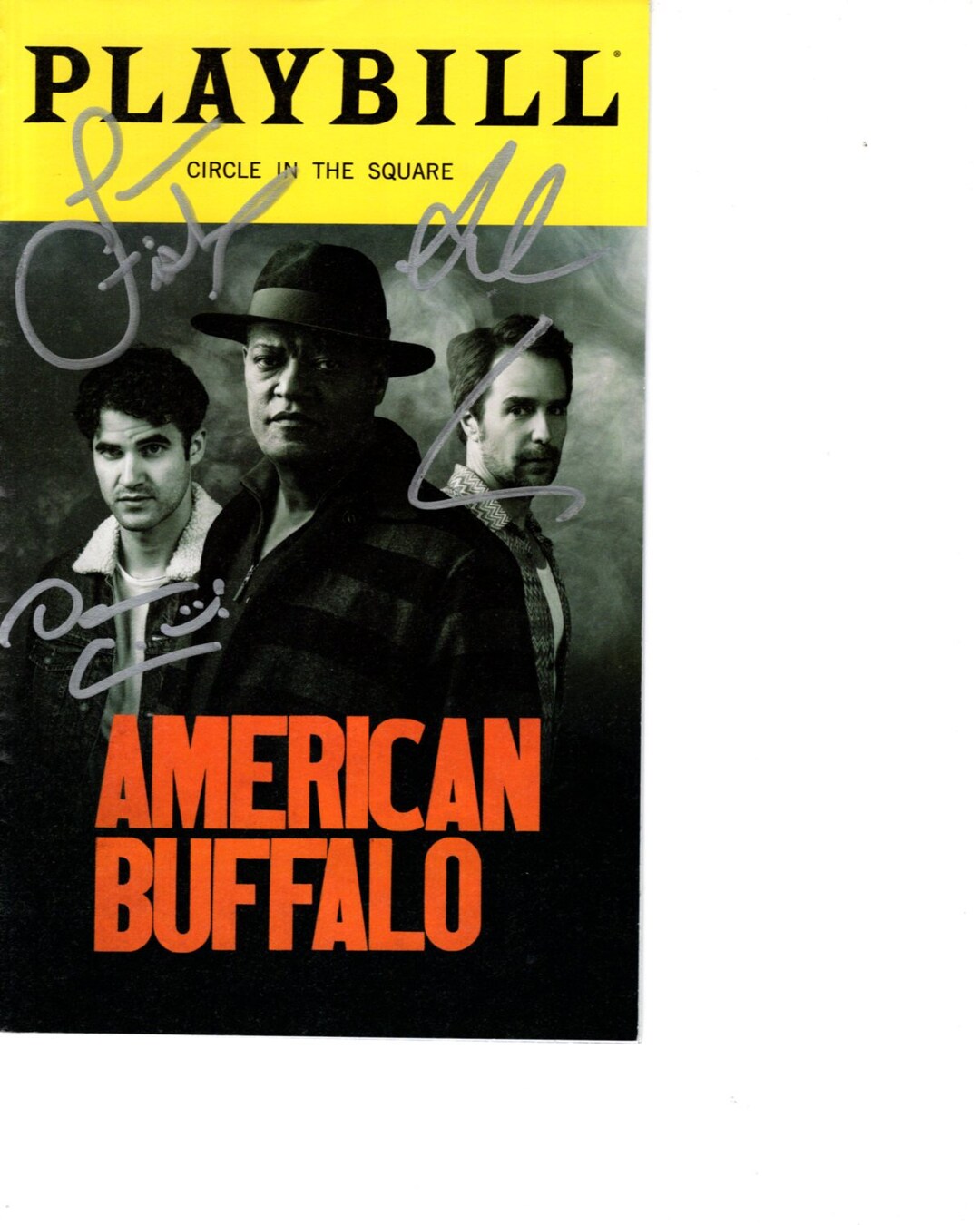Laurence Fishburne Sam Rockwell & Darren Criss Signed American Buffalo ...