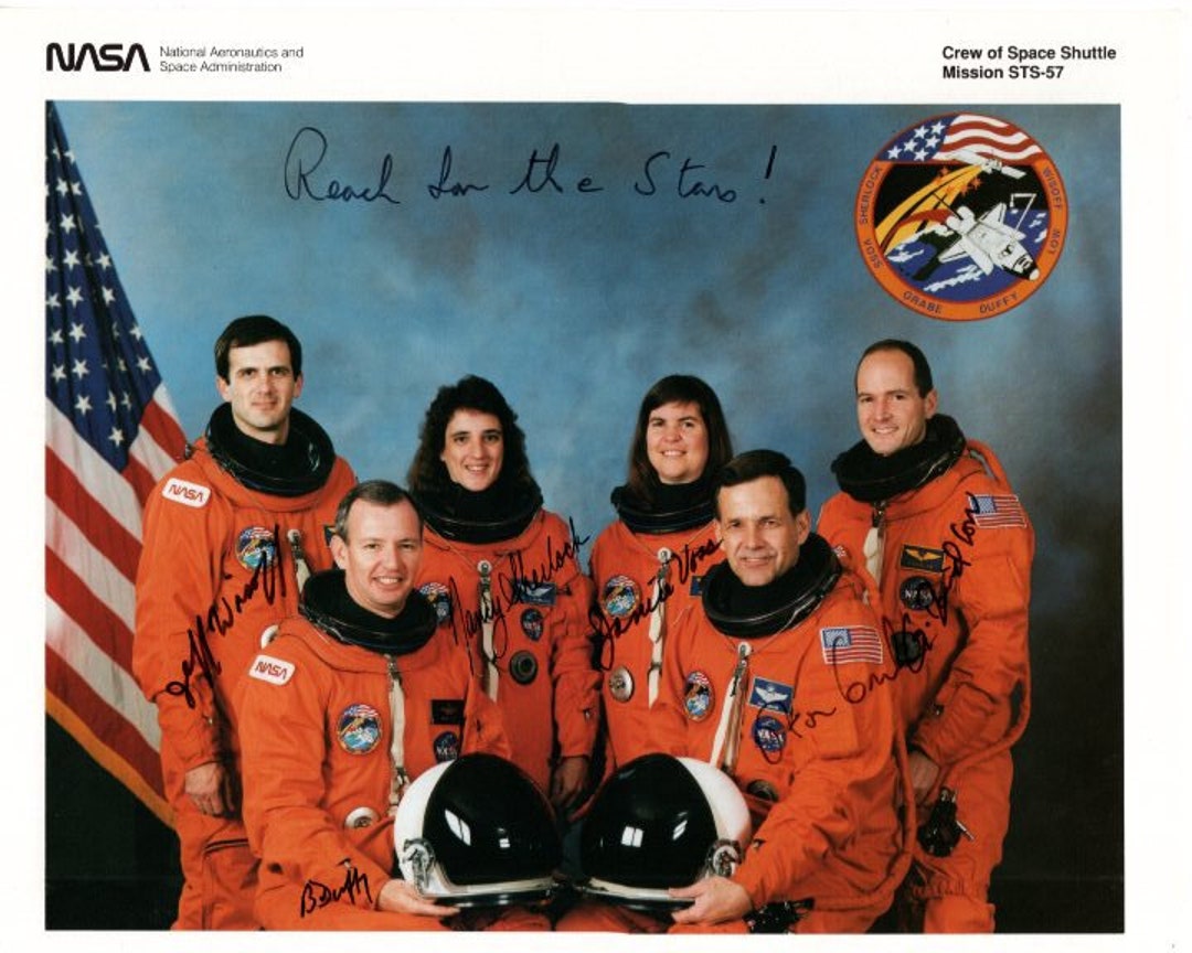 Space Shuttle STS-57 Signed Autographed 8x10 NASA Astronaut Litho Crew ...