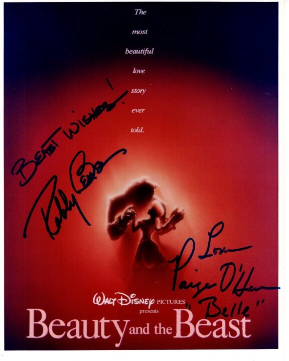 Robby Benson and Paige O'hara Signed Autographed 8x10 Disney Beauty and ...