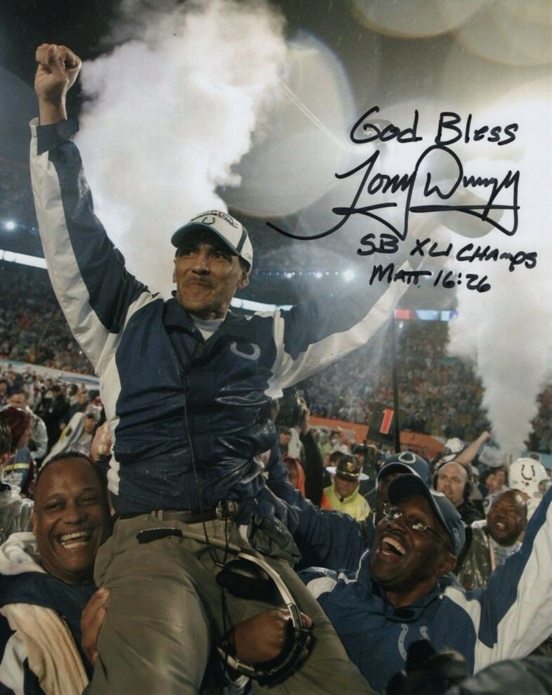 Tony Dungy Signed Autographed 8x10 Nfl Indianapolis Colts Photo - Etsy