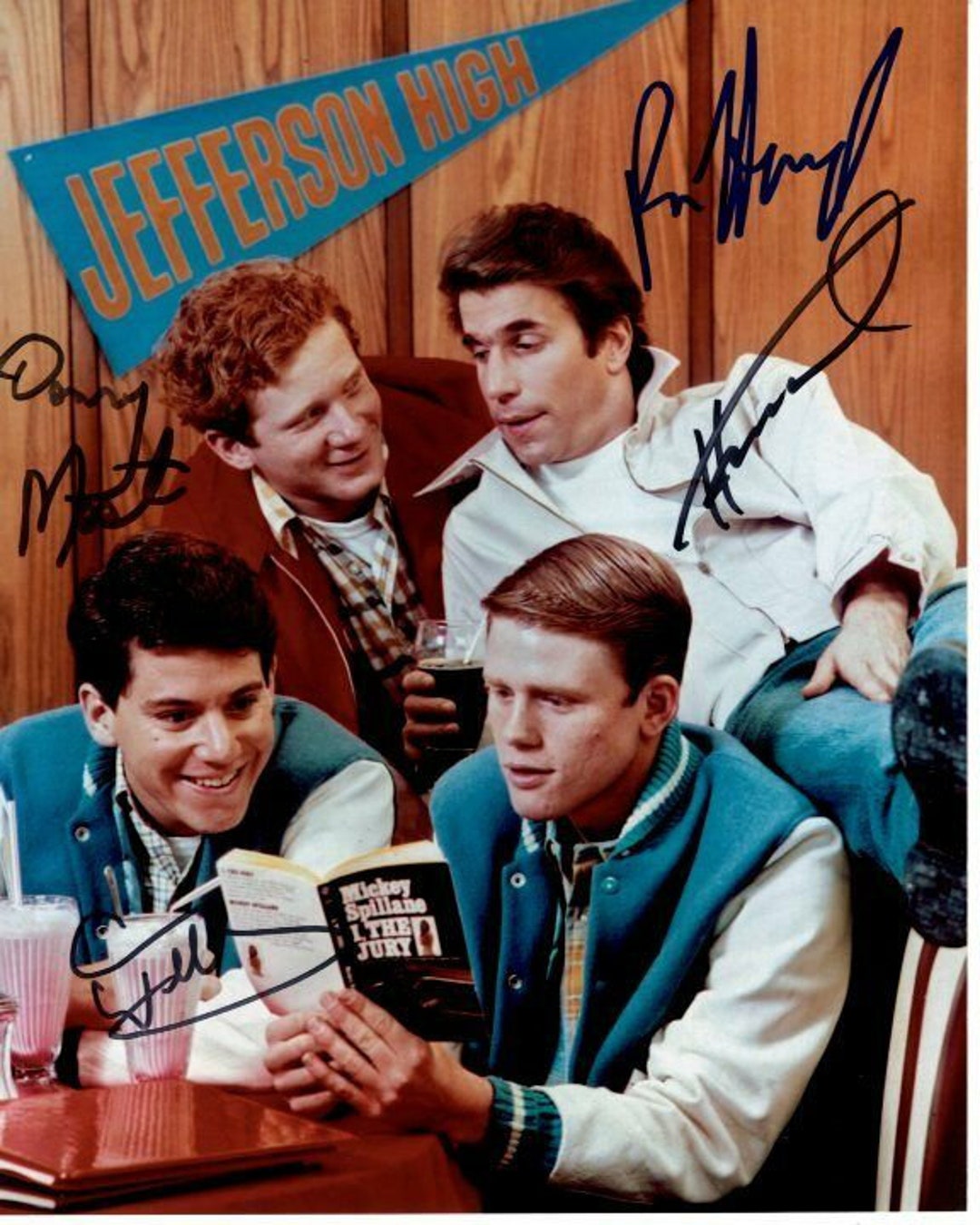 Ron Howard, Anson Williams, Donny Most and Henry Winkler Signed 8x10 ...