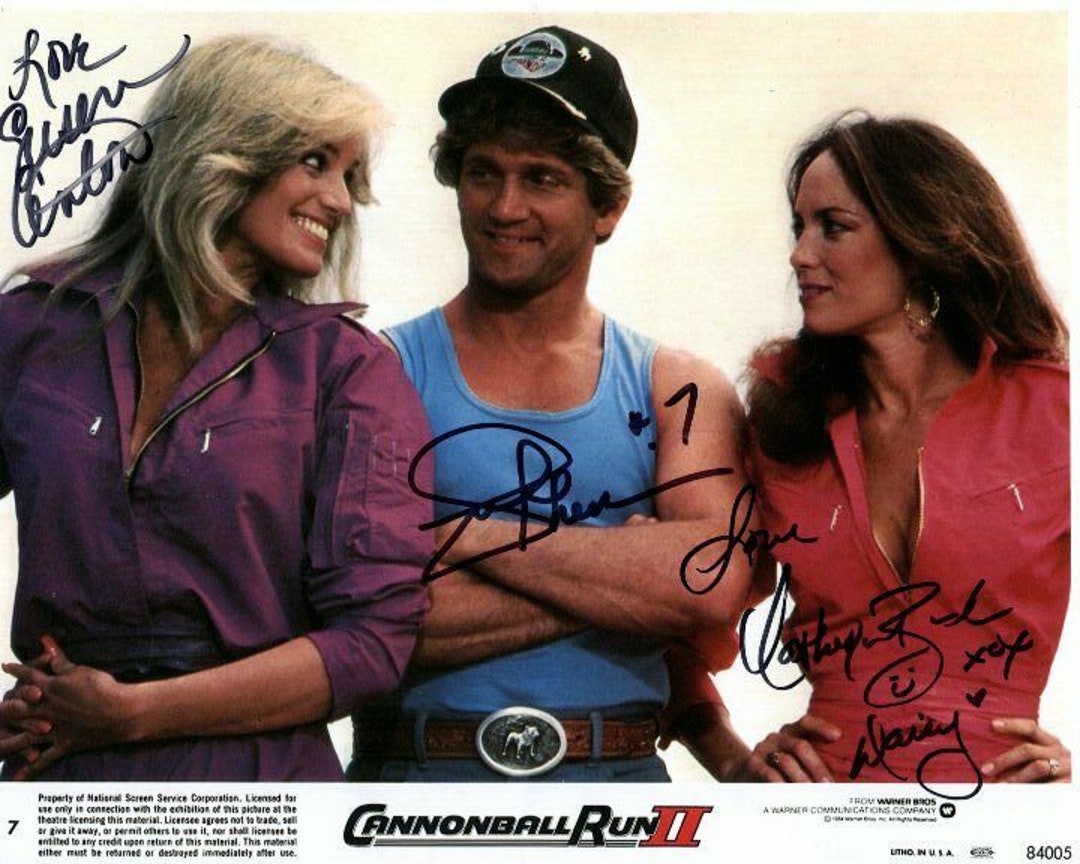 Susan Anton Joe Theismann & Catherine Bach Signed 8x10 Cannonball Run ...
