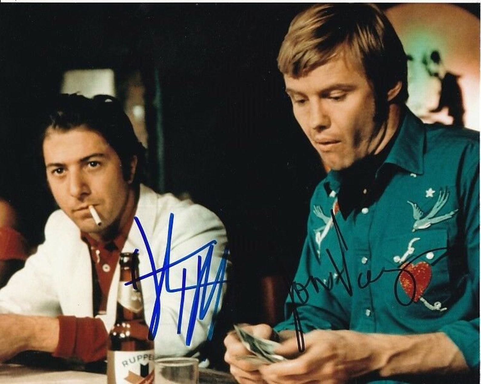Jon Voight and Dustin Hoffman Signed Autographed 8x10 Midnight Cowboy ...