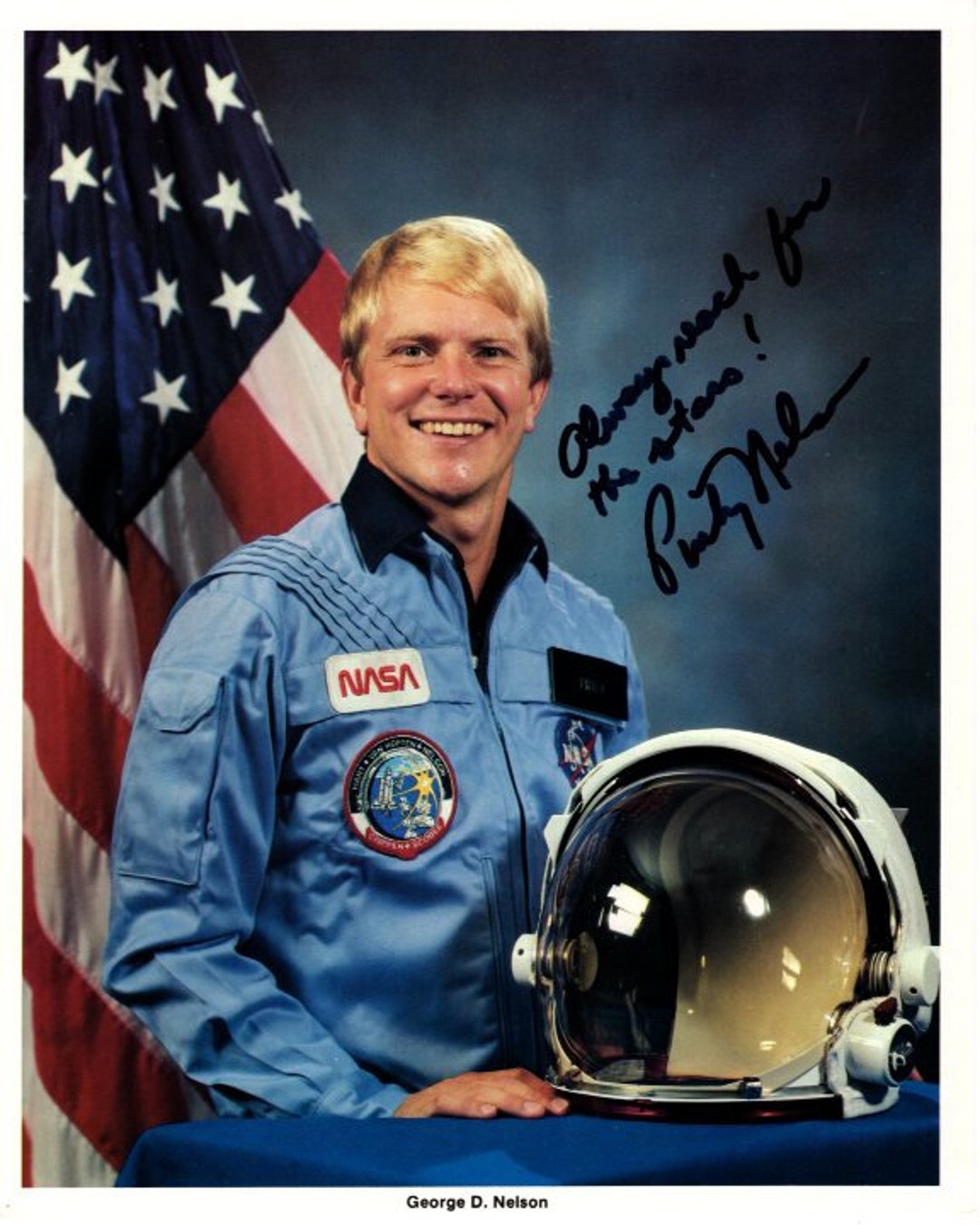 George D. Nelson Signed Autographed 8x10 NASA Astronaut Litho Photo ...
