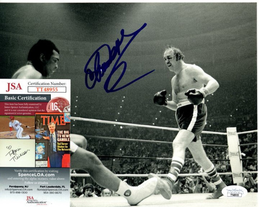 Chuck Wepner Signed 8x10 Vs Muhammad Ali Photo JSA - Etsy