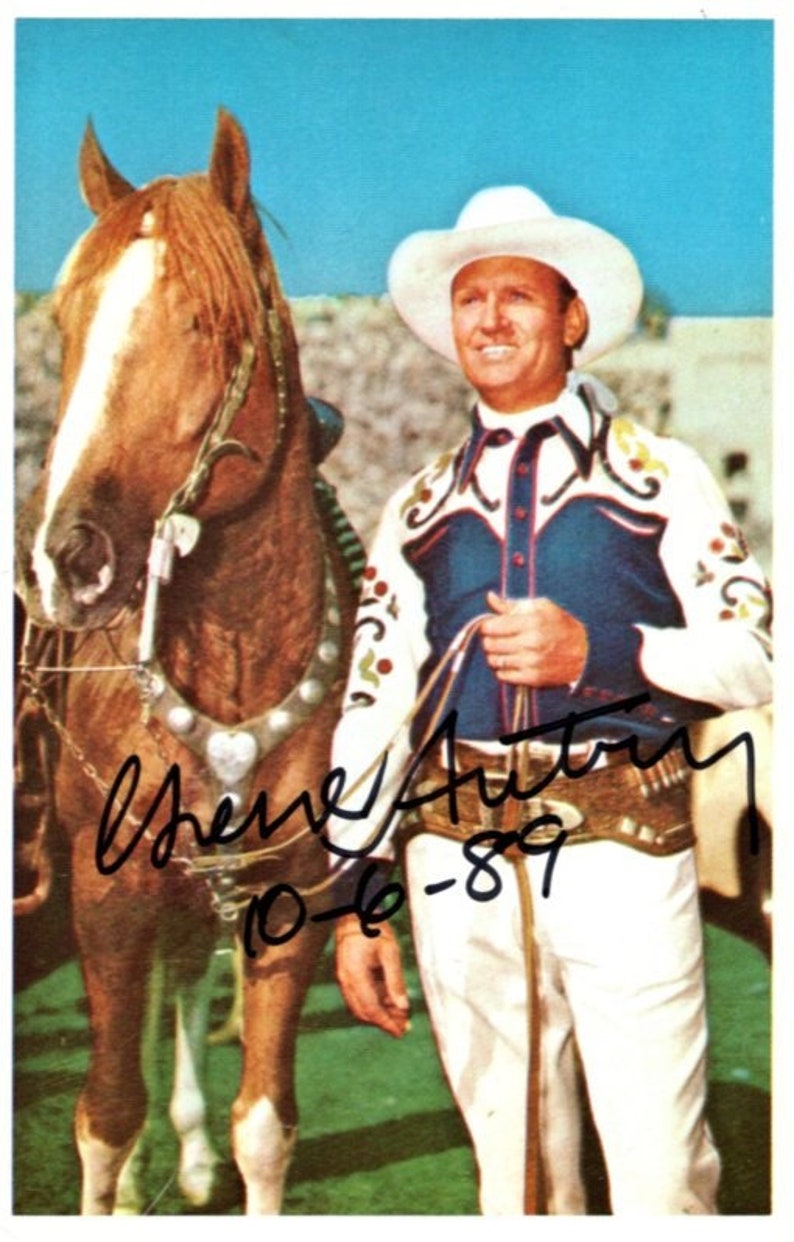 Gene Autry Signed Autographed Palm Springs Postcard DATED - Etsy