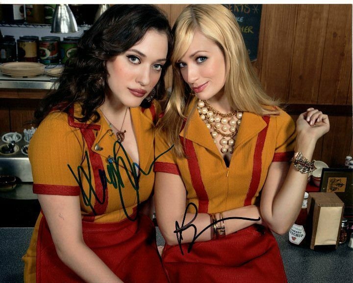Kat Dennings and Beth Behrs Signed Autographed 8x10 2 Broke Girls Photo ...