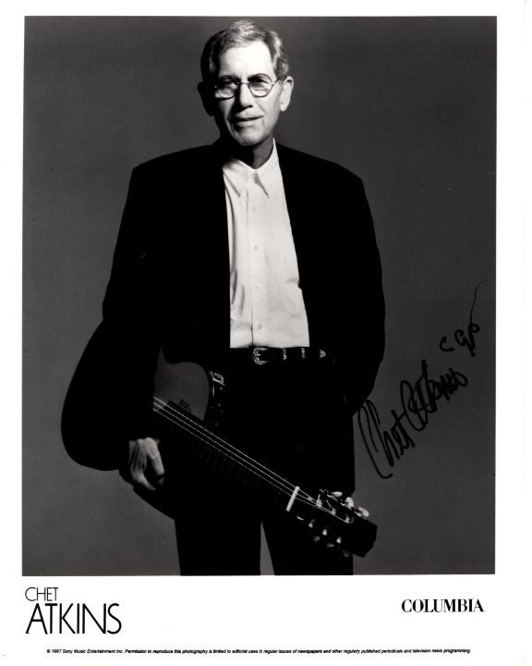 Chet Atkins Signed Autographed 8x10 Agency Photo DATED - Etsy