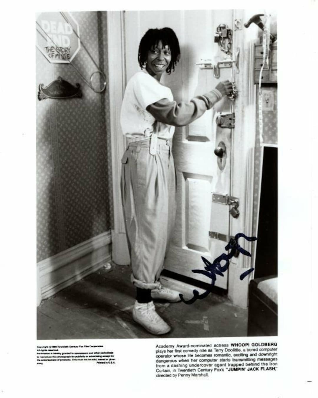 Whoopi Goldberg Signed 8x10 Jumpin' Jack Flash Terry Doolittle Original ...