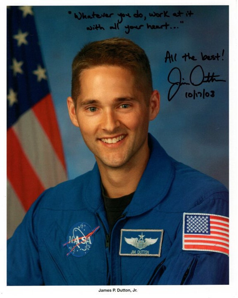 James Jim P. Dutton, Jr. Signed Autographed 8x10 NASA Astronaut Litho ...