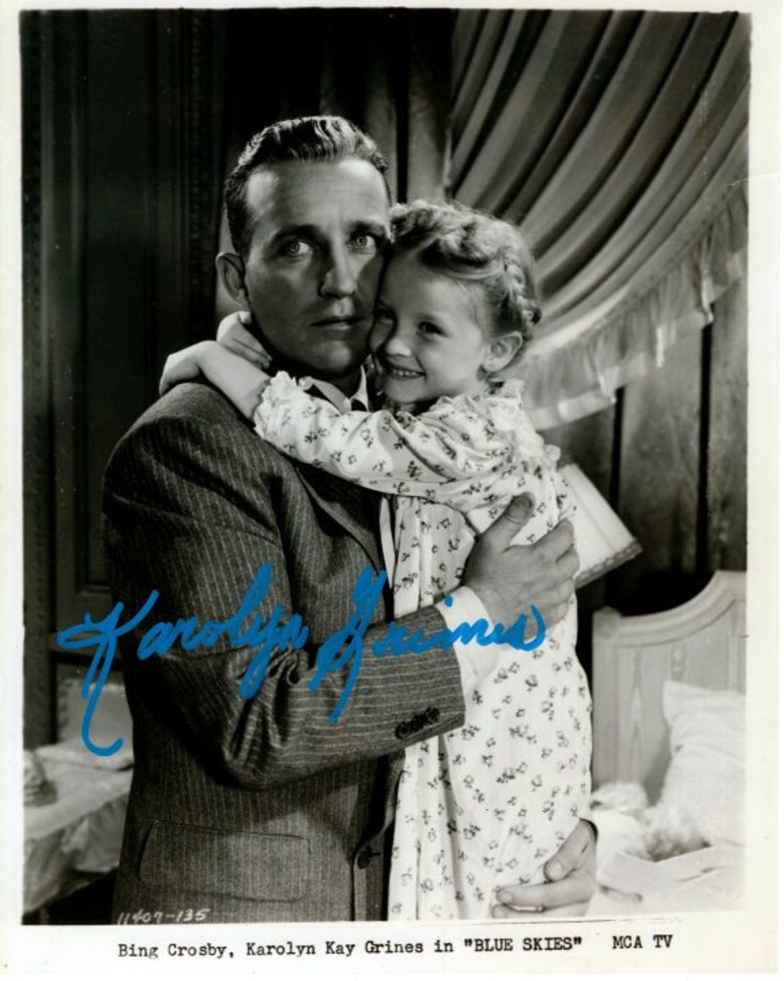 Karolyn Grimes Signed Autographed 8x10 Blue Skies W/ Bing Crosby Photo ...
