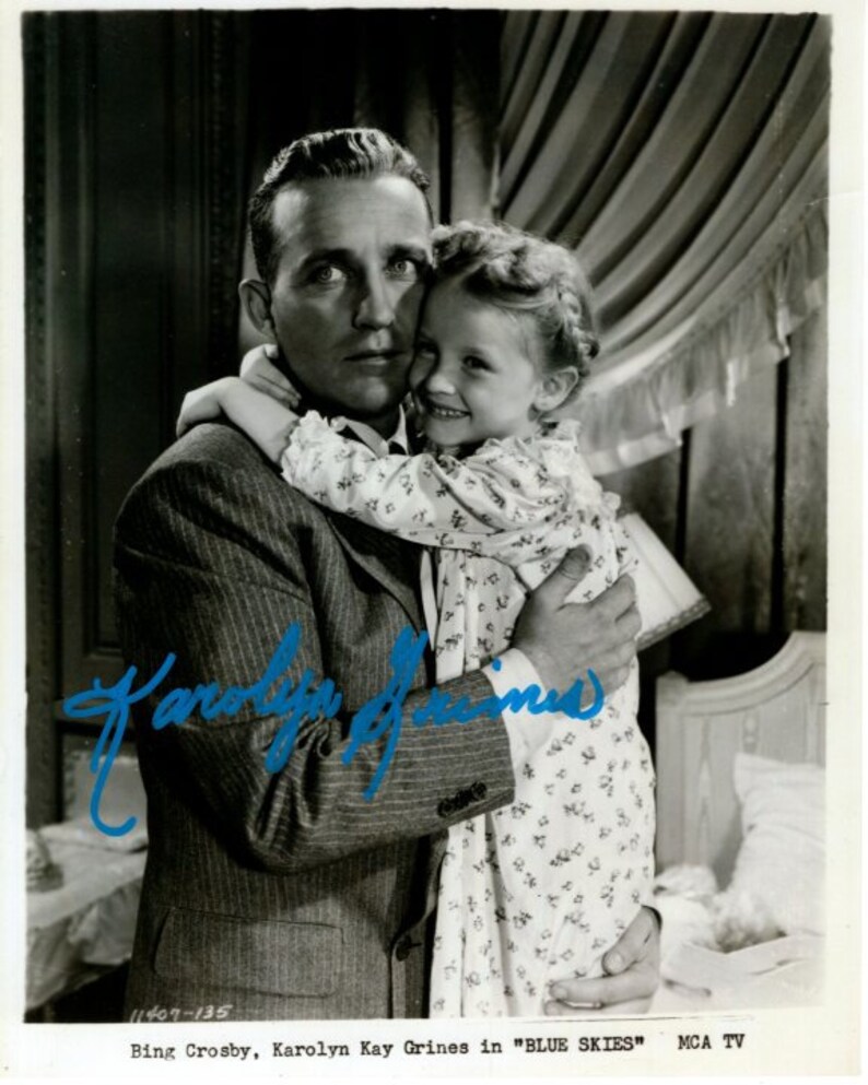 Karolyn Grimes Signed Autographed 8x10 Blue Skies W/ Bing Crosby Photo ...