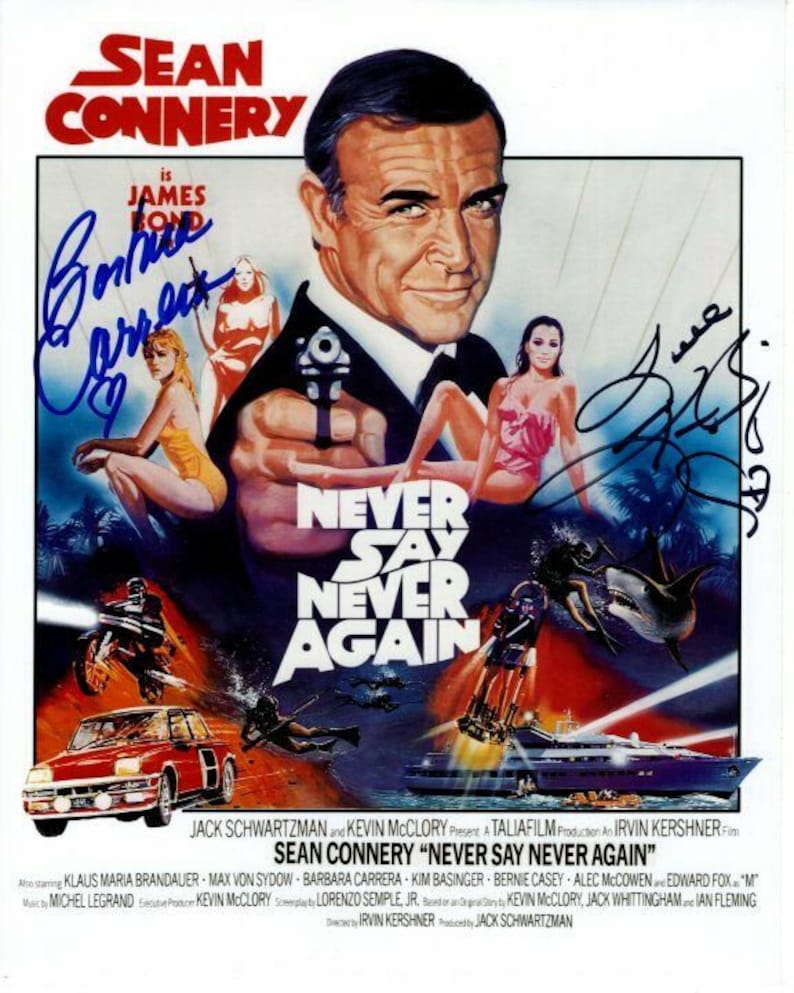 Barbara Carrera and Kim Basinger Signed 8x10 Never Say Never Again ...