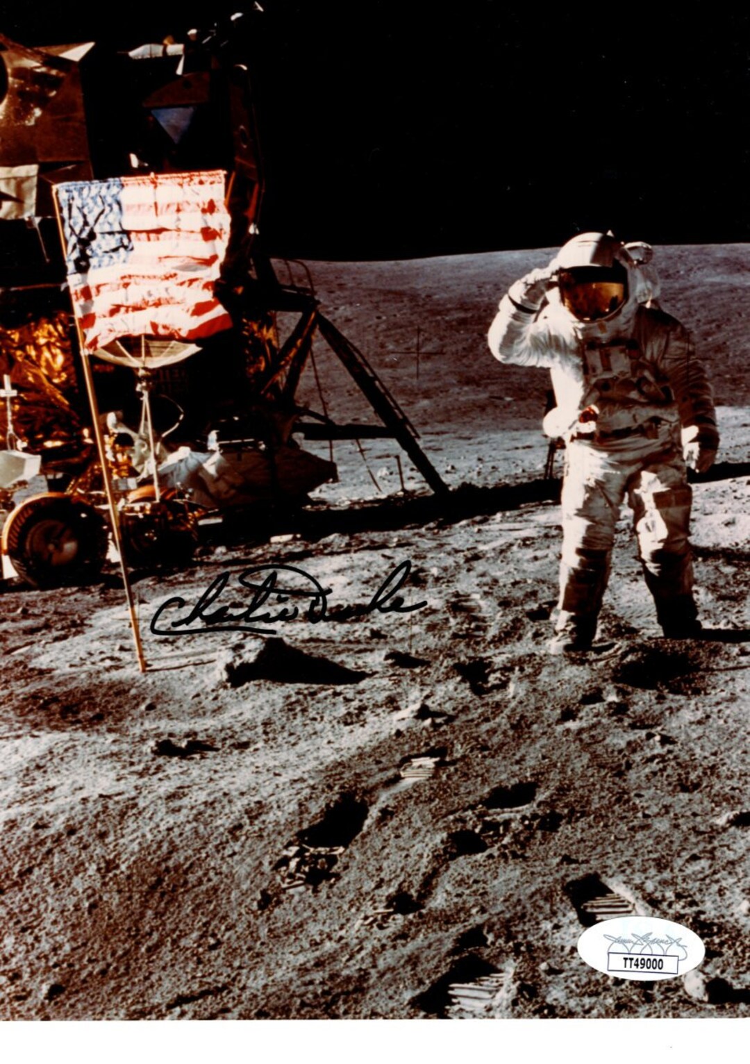 Charlie Duke Signed 5x7 NASA Astronaut Moon Photo JSA - Etsy