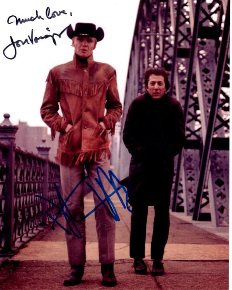 Jon Voight and Dustin Hoffman Signed Autographed 8x10 Midnight Cowboy ...