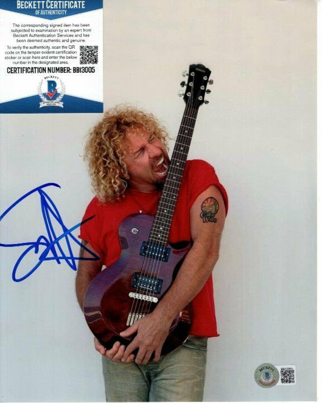 Sammy Hagar Signed 8x10 Photo Beckett Bas - Etsy