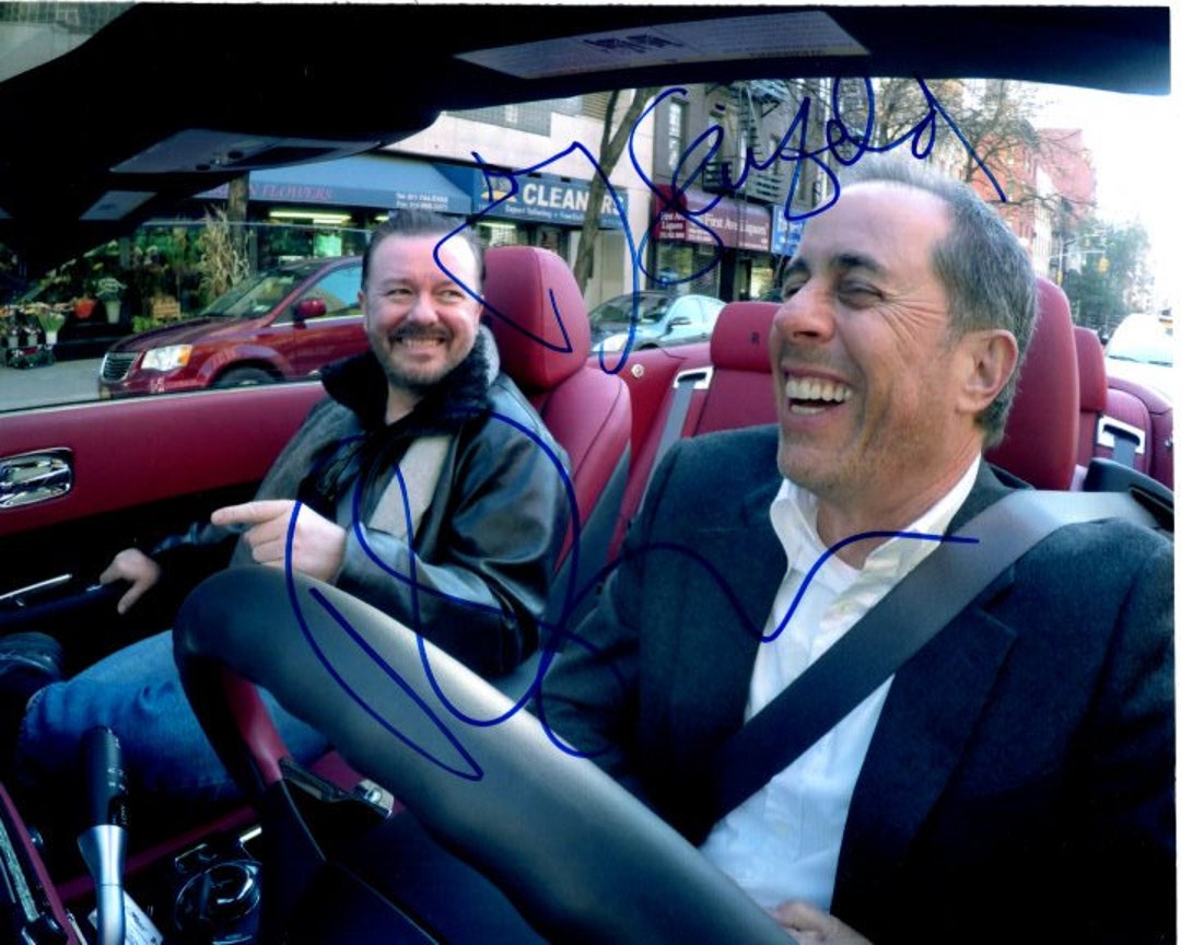 Ricky Gervais and Jerry Seinfeld Signed Autographed 8x10 Comedians in ...