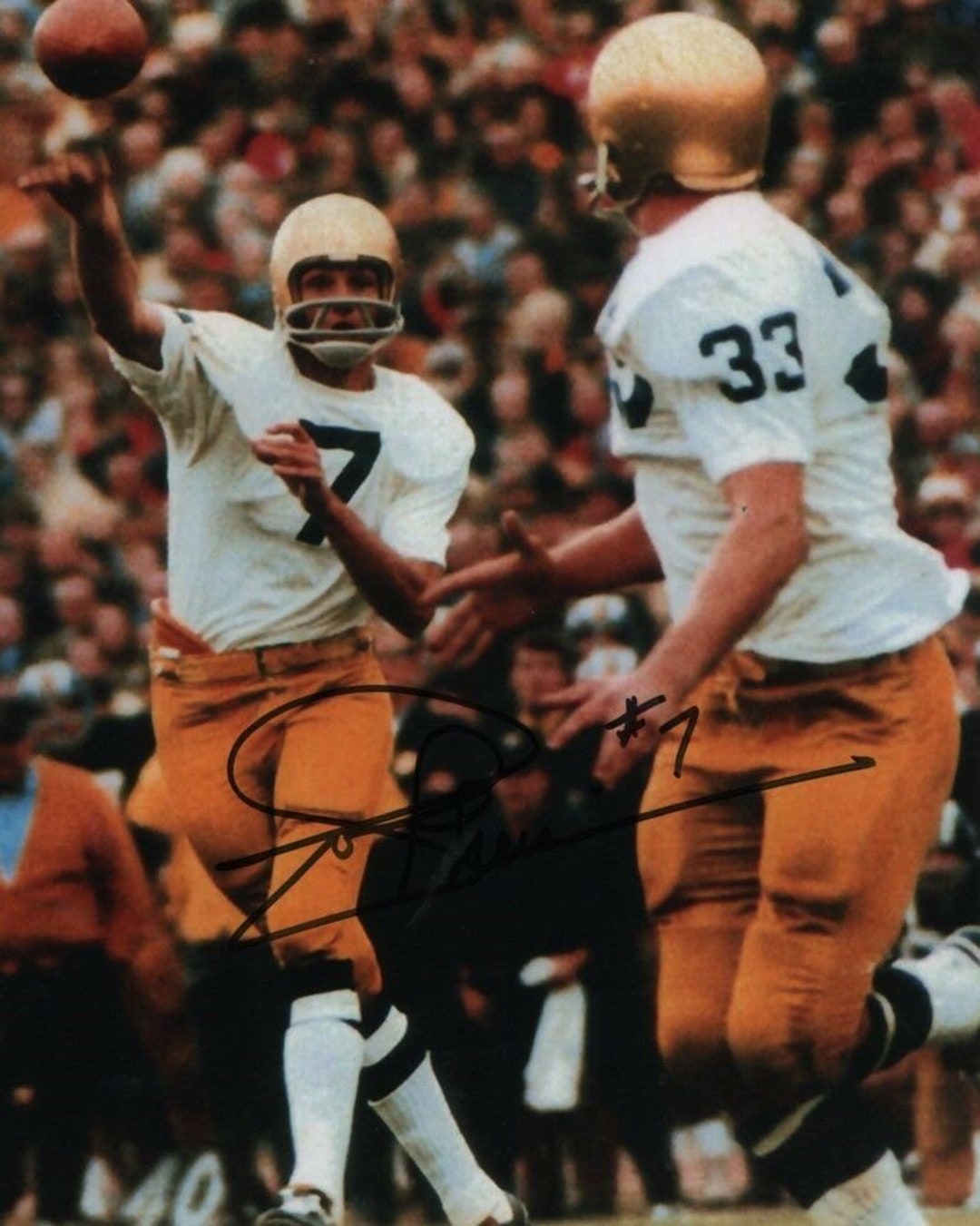Joe Theismann Signed Autographed 8x10 Notre Dame Photo - Etsy