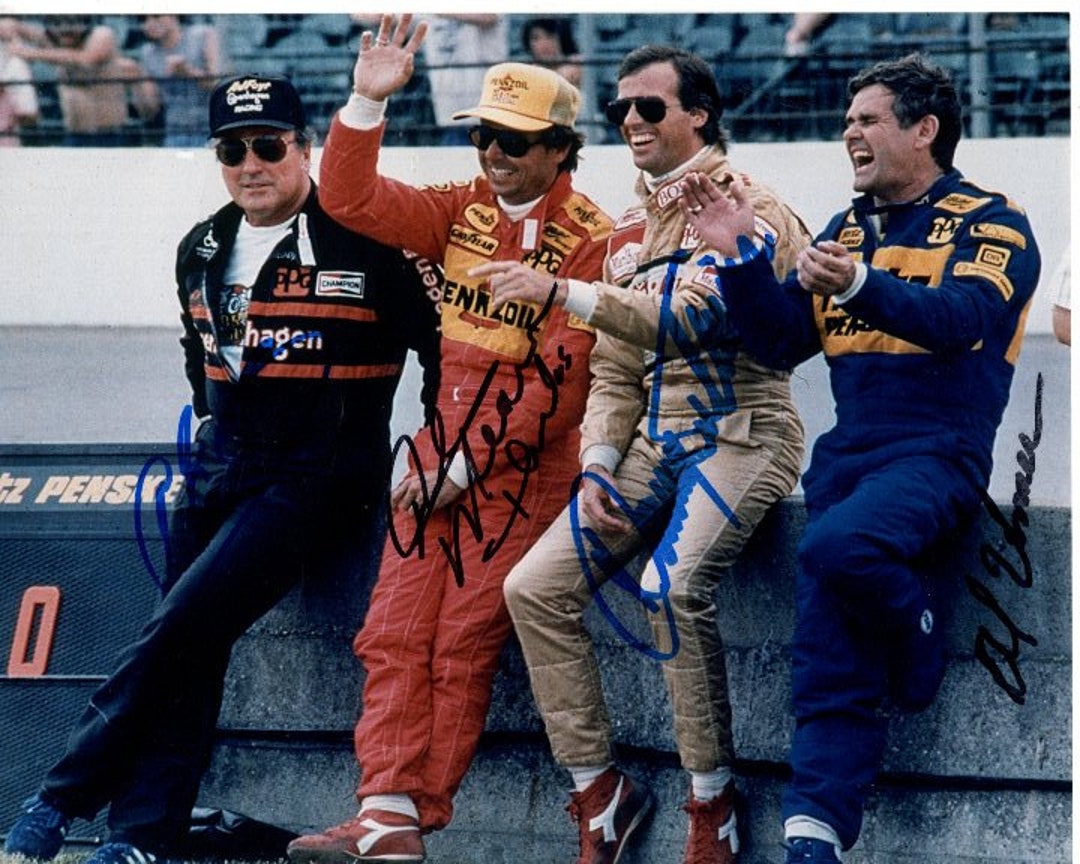 A.J. Foyt Rick Mears Danny Sullivan & Al Unser Signed 8x10 - Etsy