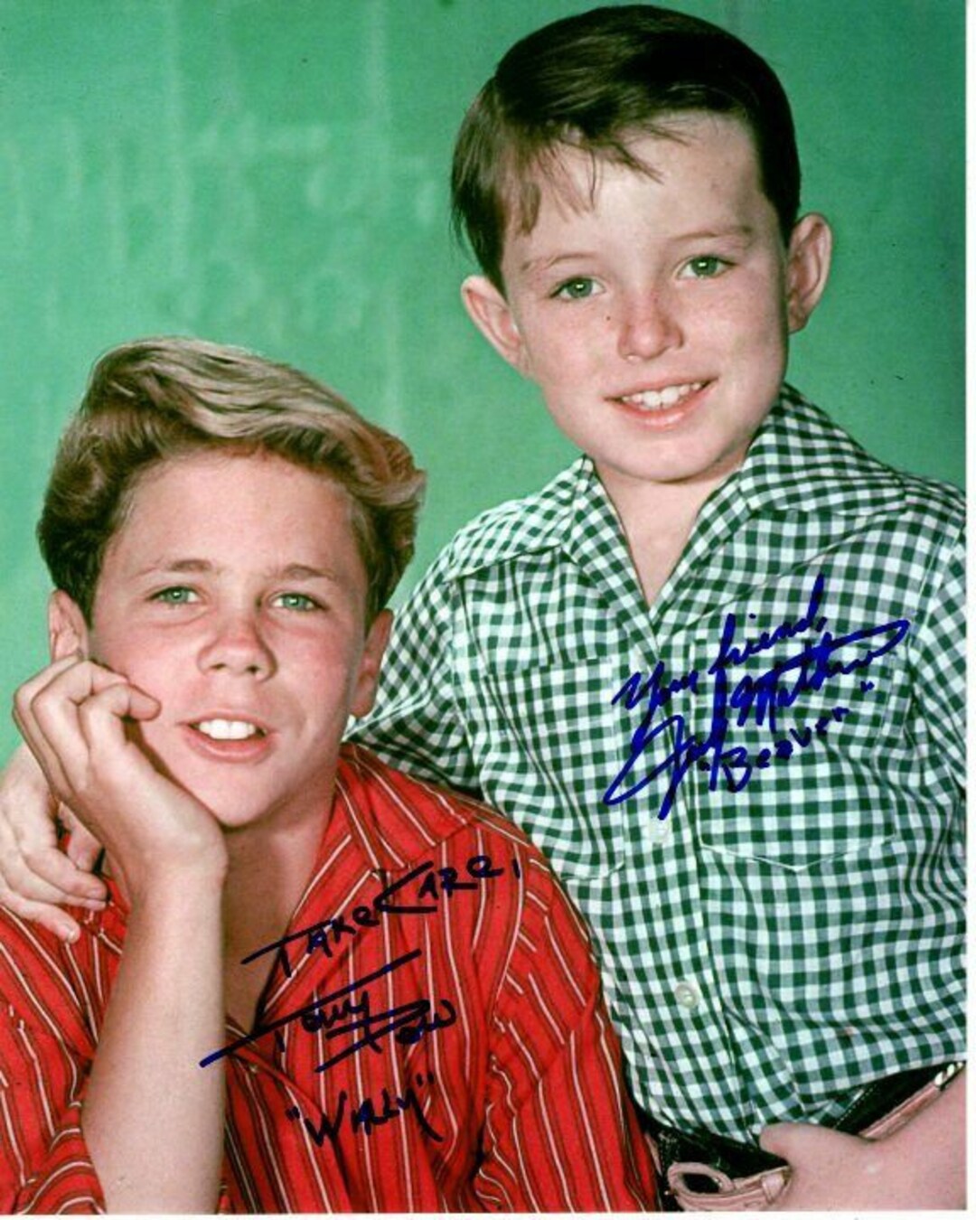 Tony Dow and Jerry Mathers Signed Autographed 8x10 Leave It to Beaver ...
