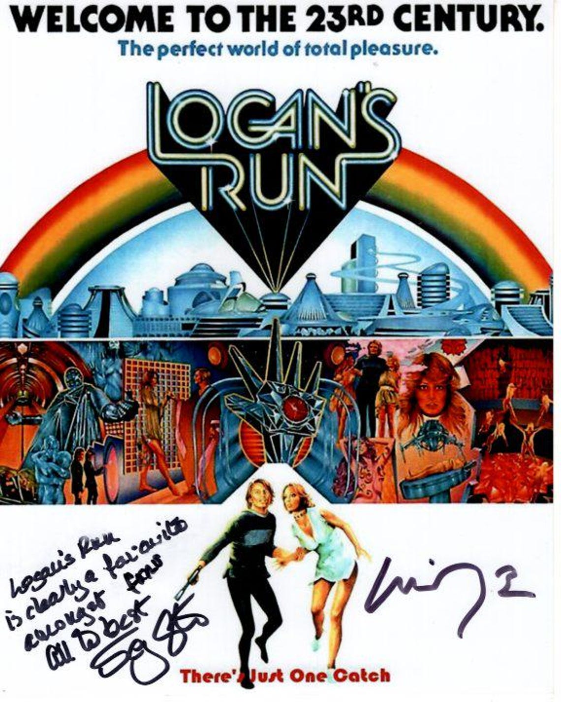 Jenny Agutter and Michael York Signed Autographed 8x10 Logan's Run ...