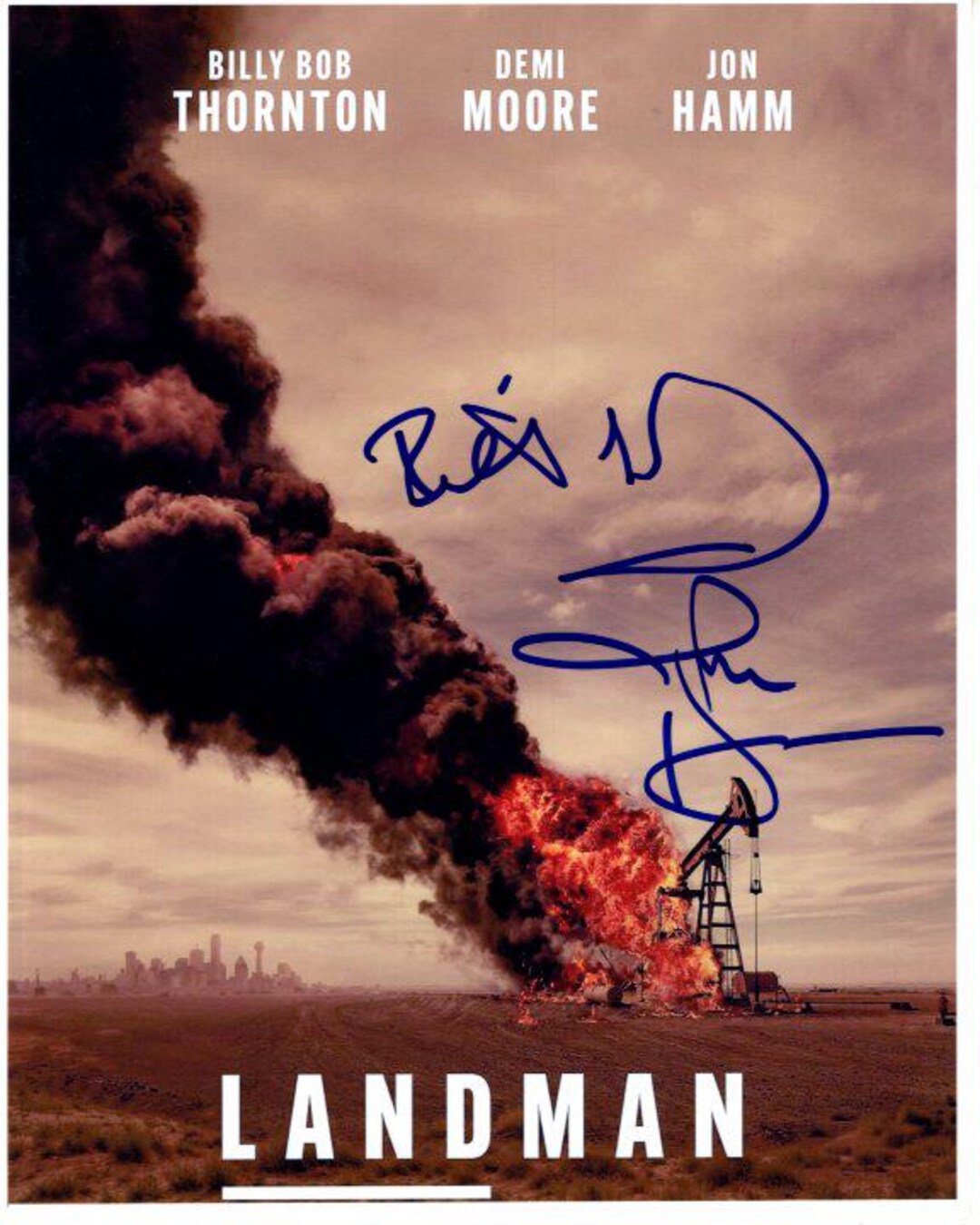 Billy Bob Thornton and Jon Hamm Signed Autographed 8x10 Landman Tommy ...
