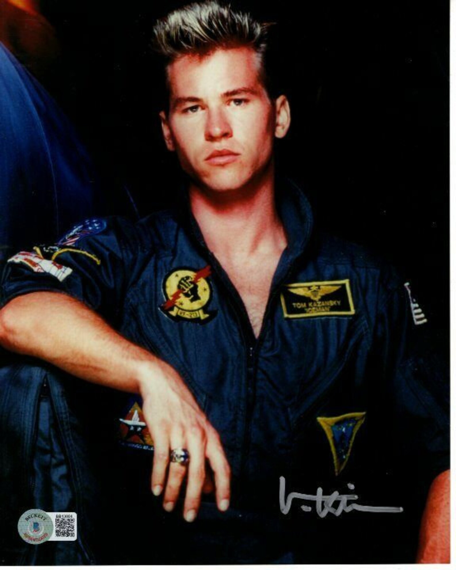 Val Kilmer Signed 8x10 Top Gun Tom Ice Kazansky Photo Beckett Bas - Etsy